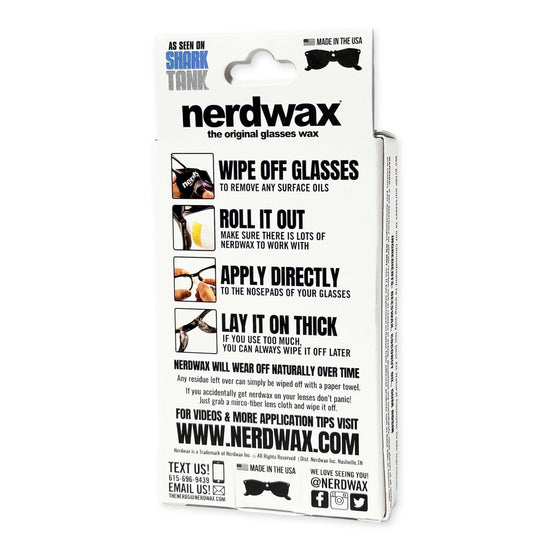 Nerdwax - Original Glasses Wax - Stop Slipping Glasses